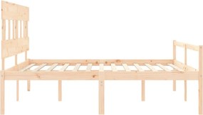 Postel s čelem pro seniory 200x200 cm masivní dřevo 3195436