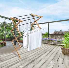 Erga Aurora Plus, věšák na sušení prádla 69x49,5x97 cm na postavení, hnědá-černá, ERG-SEP-1265SUAURPLUD