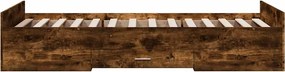 Rám postele se zásuvkami kouřový dub 75x190 cm kompozitní dřevo 3280353