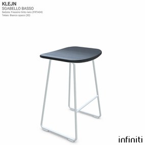 Židle Klejn Low Barva kovové konstrukce: Matt white 30, Barva sedáku a opěradla z recyklovaného plastu: Black IS001