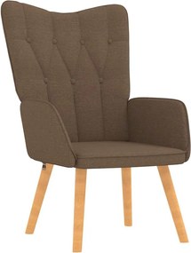 Relaxační křeslo se stoličkou hnědé textil 327537