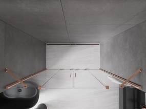 Mexen Velar Duo, posuvné dveře do otvoru 200x200 cm, 8mm čiré sklo, měděná matná, 871-200-000-02-65
