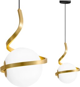 Toolight Toolight, LED závěsné osvětlení 1xE27, G020-CP, zlatá-bílá, OSW-04314