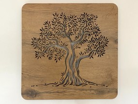 Li-Go "Olivovník" světelný obraz 230V 42x42cm provedení povrchu: dub světlý