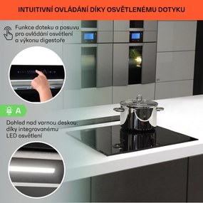 Klarstein Royal Flush Eco, digestoř, 90 cm, výsuvná, 604 m³/h, A+, černá
