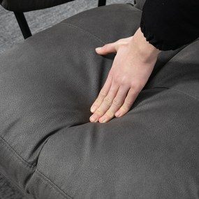 HOMCOM polohovatelné křeslo s taburetem, nosnost do 150 kg, otočná základna, TV křeslo s funkcí polohování, tmavě šedý polyester, ideální do obývacíh…