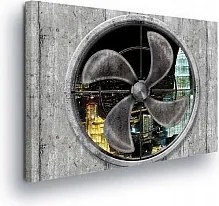 Obraz 100x75 Industriální urbanismus ventilátor město v noci beton kov výkon