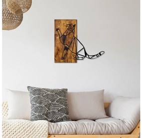 Asir | Nástěnná dekorace 65x58 cm kočka dřevo/kov | AS1692