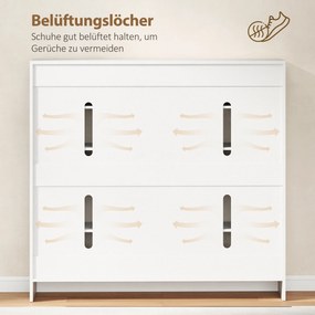 HOMCOM 5patrový botník pro 30 párů bot, nastavitelné police, do předsíně, chodby, bílý