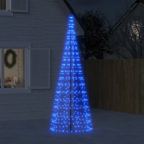 vidaXL Vánoční stromek na stožár 550 modrých LED 300 cm