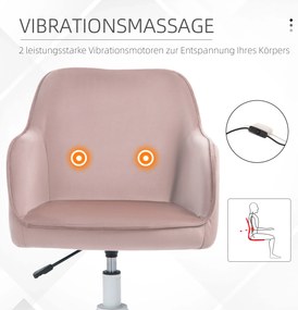 Masážní kancelářská židle Vinsetto Kancelářská židle Otočná židle Vibrační funkce Nastavitelné područky 55x65x79-89cm | Aosom