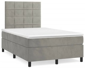 Box spring postel s matrací světle šedá 120x190 cm samet 3269995