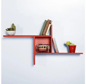 Adore Furniture | Nástěnná police 50x100 cm červená | AD0066