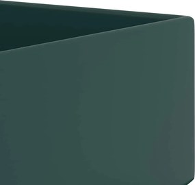 Koupelnové umyvadlo s přepadem keramické tmavě zelené 146992