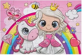 GRAFIX Puzzle Princezna a jednorožec / 30 dílků / od 3 let