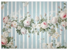 Fototapeta, Bílé vintage květiny - 200x140 cm