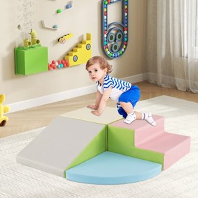 Costway 4 PCS. Schaumstoffbausteine zum Toben a Klettern – růžová + zelená