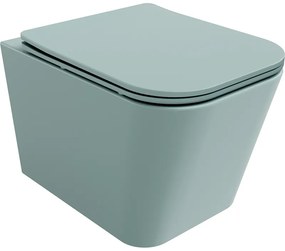 Mexen Teo, závěsné WC Rimless s WC deskou slim, duroplast, zelená matná, 30854048