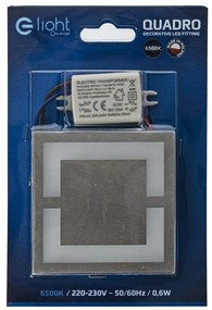 Schodišťové LED svítidlo Quadro, 1x LED 0,6w, 6500k, s