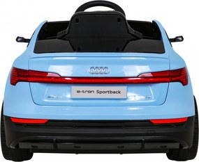 Ramiz Audi E-Tron Sportback pro děti modré + na dálkové ovládání + pohon 4x4 + pomalý start + rádio MP3 + LED