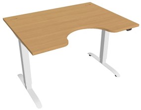 Hobis Motion Elektr. nastavitelný stůl 120x90 - HOBIS ERGO MOTION MSE 2 1200 Dekor stolové desky: buk, Barva kovové podnože: bílá
