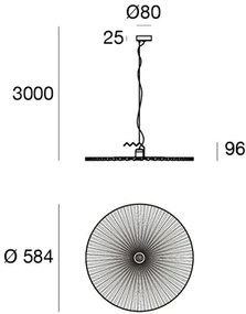 Linea Light CA021ADBEZZ Doge_P, moderní hnědé závěsné svítidlo, 1x22W E27, průměr 58,4cm