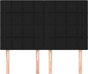 Čelo postele černé 144x5x118/128 cm látkové 3116332