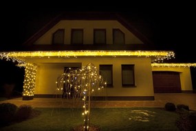 Easy Fix venkovní LED rampouchy, světelné, 300 × 50 cm, teple bílá s FLASH, 114 diod, černý kabel, IP67, prodlužovací