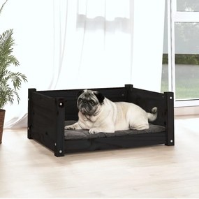 Pelíšek pro psy černý 65,5 x 50,5 x 28 cm masivní borovice - Default Title