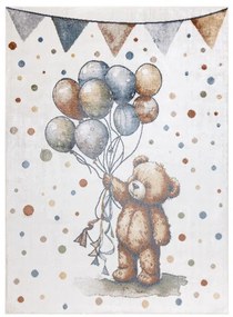 Koberec BONO 9614 medvídek / balony, krémový / světle šedý