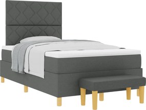 Postel s boxspringem s čelo Tmavě šedá 190 x 120 cm textil 3344360