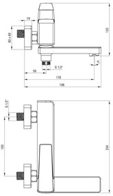 Deante BQL_N12M - Vanová baterie skládací BLUR černá