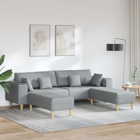 Pohovka 3 ks Světle šedá textil 3335162