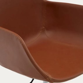 Hnědá koženková otočná konferenční židle Kave Home Tissiana