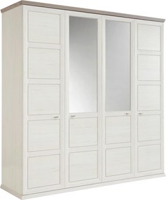XXXLutz ŠATNÍ SKŘÍŇ SE ZRCADLEM, šedá, bílá, 205/209/60 cm Hom`in - Šatní skříně - 000003000117