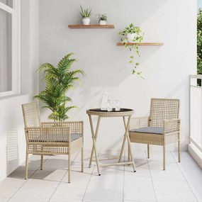 Zahradní bistro set 3 ks Béžová polyratan 3334965
