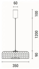 LED Lustr na lanku PERFORATO LED/10W/230V 3000K zlatá pr. 35 cm