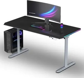 ULTRADESK Quest šedá, černá deska / Herní stůl / 140 x 70 cm / 72-120