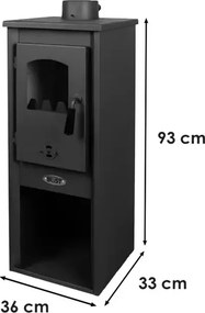 Krbová kamna Berna Ekonomik Lux LM-N, 6,1 kW, 120 mm, ocelové