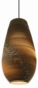 Designové závěsné svítidlo Drop z recyklovaného kartonu Dekor: Přírodní, Rozměr: ø 250 mm x 450 mm
