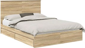 Postel s úložným prostorem se zásuvkou Sonoma dub 140 x 200 cm 3409554