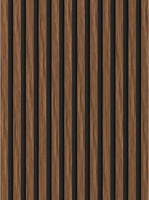 Mexen Lam-F, akustické stěnové lamely 275 × 30 cm, plstěný podklad 8 mm, technická dýha, mahagon rubínový, S105-275307-3015-013