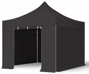 TOOLPORT Nůžkový stan 3x3 m, hliník, vč. 4 bočnic černá - (600143)