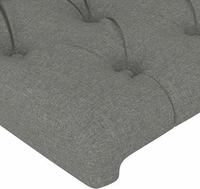Čelo postele s LED tmavě šedé 180 x 7 x 78/88 cm textil 3121963
