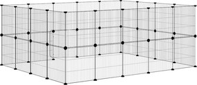 36panelová ohrádka pro zvířata s dvířky černá 175 x 140 x 70 cm ocel 3114045