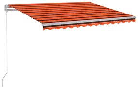 vidaXL Marketos Ručně zatahovací markýza s LED světlem 300x250 cm oranžovohnědá