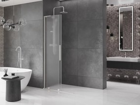 Mexen Velar L, posuvná sprchová zástěna Walk-in 90 x 200 cm, 8mm sklo námraza, broušená ocel, 871-090-003-33-97