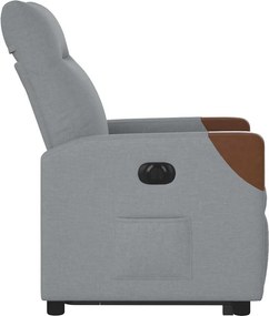 Elektrické zvedací polohovací křeslo světle šedé textil 3324022
