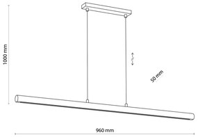 LED Stmívatelný lustr na lanku GIACINTO LED/30W/230V