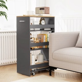 Costway 30 cm široký vozík do výklenku s madlem a zábradlím 4 patro kuchyňský
